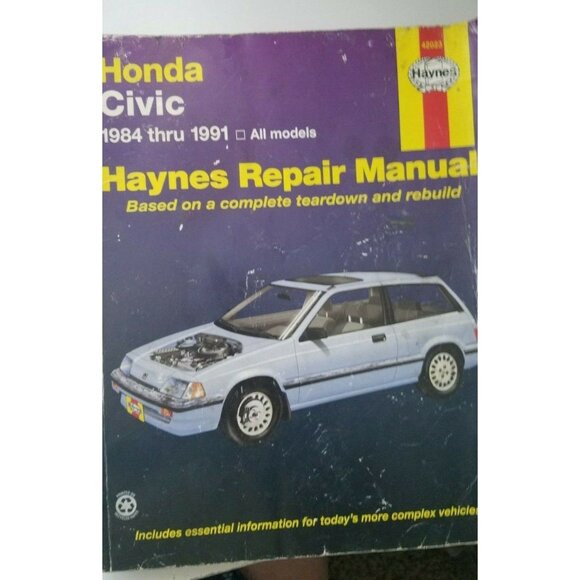 Haynes | Other | 984 Thru 1991 Haynes Honda Civic All Models Teardown ...